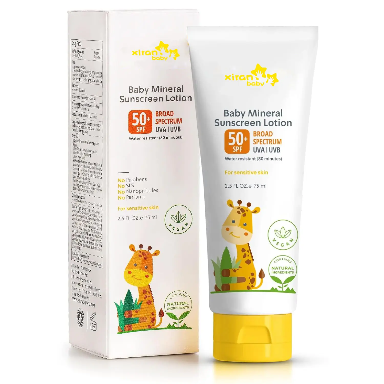 Custom Natural Safe SPF50 Mineral Zinc Oxide Baby Sunscreen